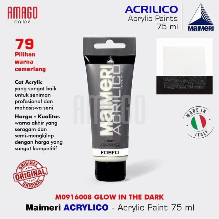 Jual MAIMERI Acrilico - Acrylic Paint - Glow In The Dark - 75ml ...