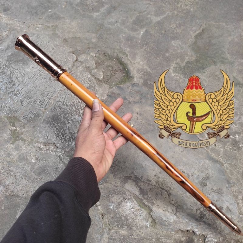 Jual Tongkat Komando Logo POLRI Bintang 1 Bahan Kayu Asem Galeh ...