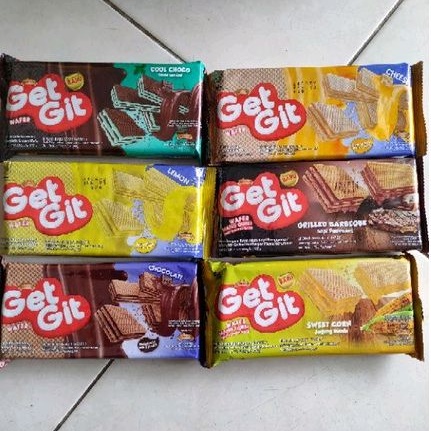 Jual get git wafer coklat / keju / BBQ / corn / cool mint / lemon 102 ...