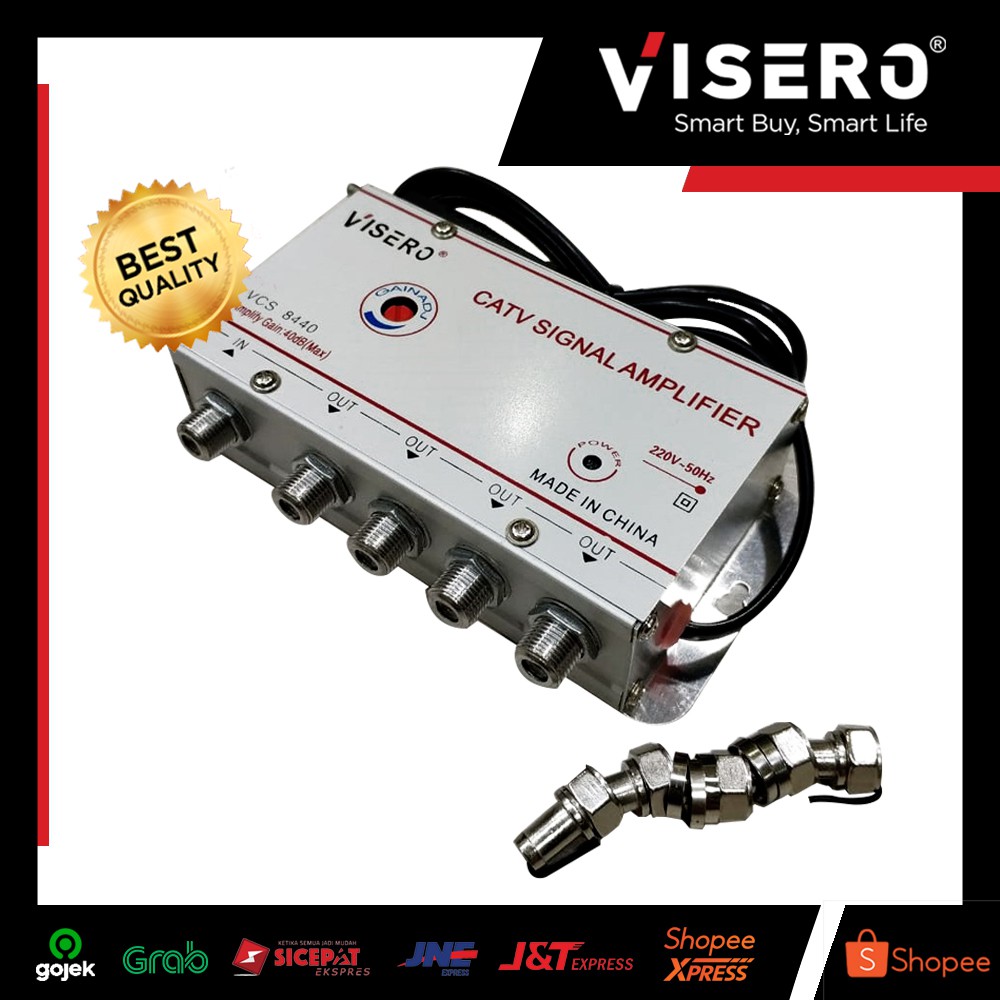 Jual CATV Signal Booster Amp/Penguat Signal 4 output 40dB VISERO (VCS ...