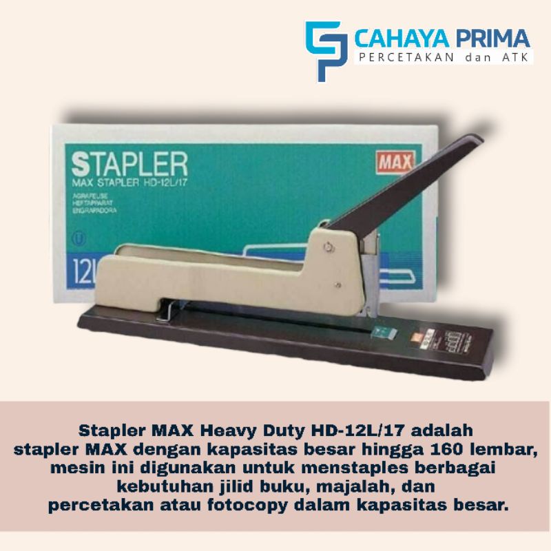 Jual Stapler MAX Heavy Duty HD-12L/17 adalah stapler kapasitas besar ...