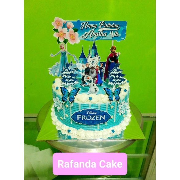 Jual topper kue ultah frozen bunga toper ulang tahun custom | Shopee ...