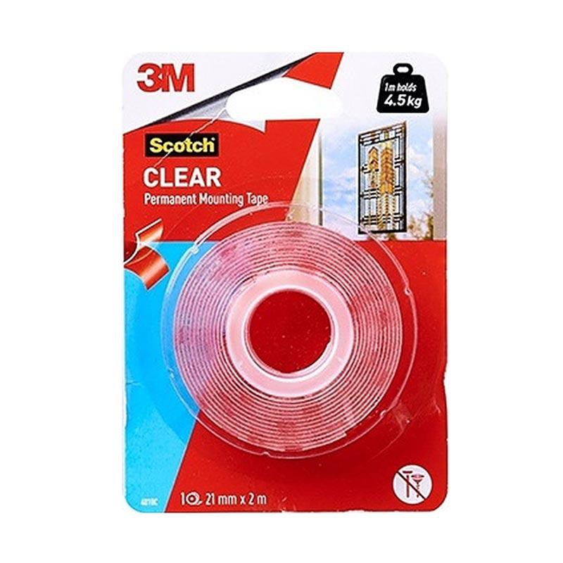 Jual Double Tape 3M Scotch Clear Double Sided 410S19 3,3KG Permanent Mounting Transparan 4010C 4 ...