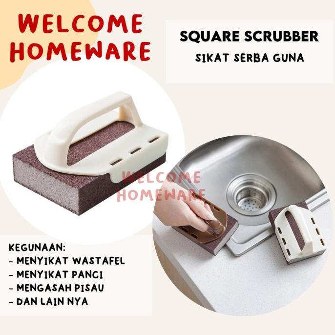 Jual Square Scrubber Spons Busa Pembersih Karat Besi Sikat Kompor Panci ...