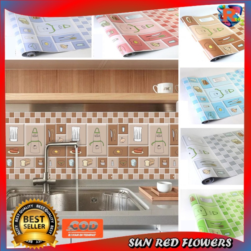 Jual Wallpaper Premium Sticker Dapur Ukuran 60cm x 100cm Wallpaper ...