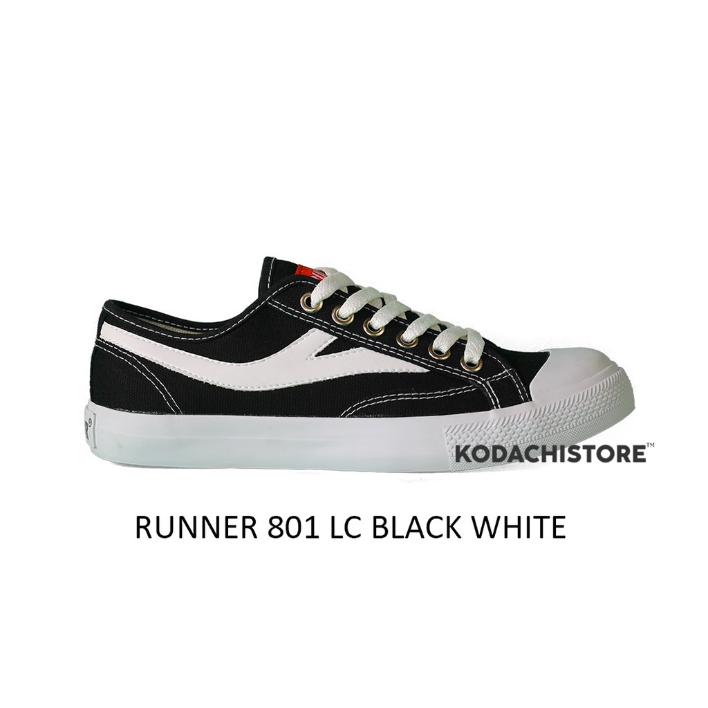 Jual Sepatu Runner 801 LC Black White - Original Local Brand | Shopee ...
