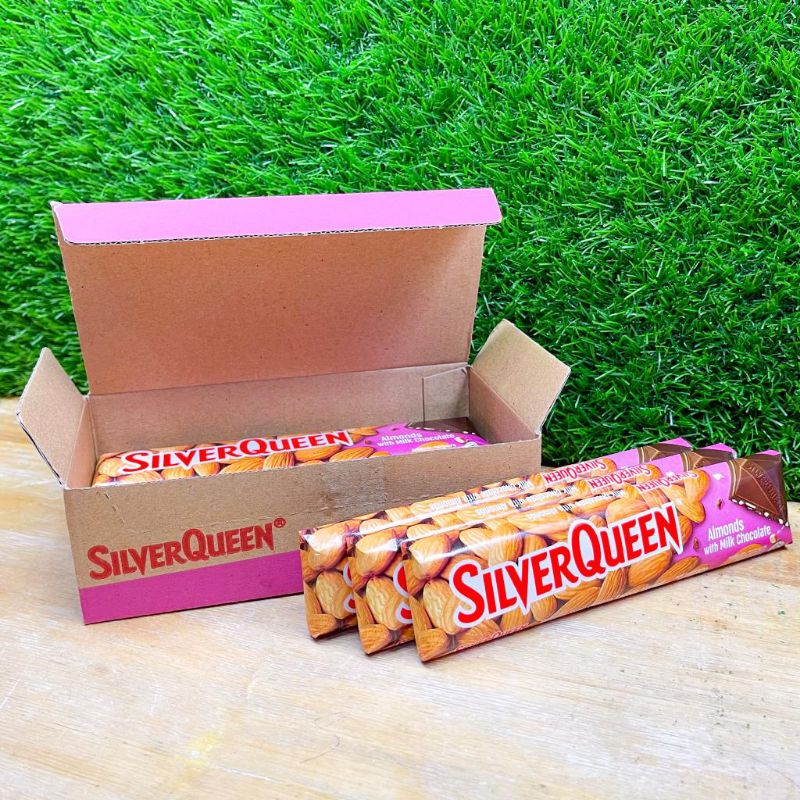 Jual Silverqueen Almonds/Mede 55 gram 1 box (6 pcs) free custom ucapan ...