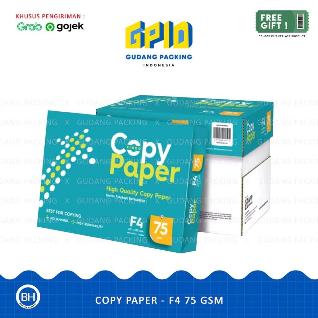 Jual (GOSEND/GRAB) COPY PAPER - Kertas HVS (A4 / F4) 75 Gsm | Shopee Indonesia