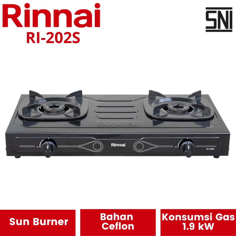 Jual Kompor Gas Rinnai 2 Tungku RI-202S RI-302S RI-522E RI-712 | Kompor ...