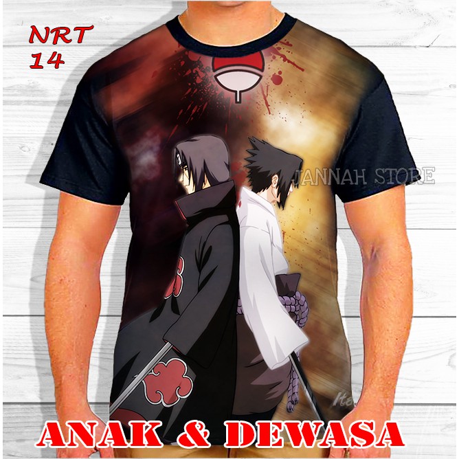 Jual Baju Kaos Uciha Itachi dan Sasuke Anime Naruto 3D Printing ...