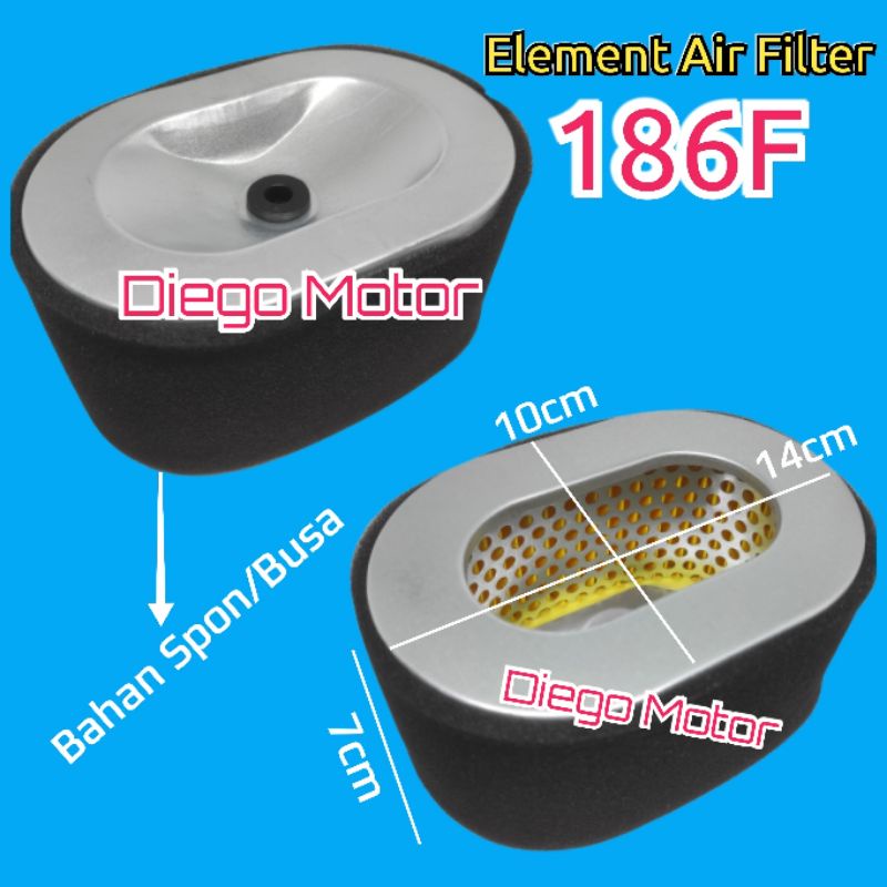 Jual 186F 186FA Element Air Filter Isi Saringan Udara Mesin Genset Solar Silent Kipor Kama ...
