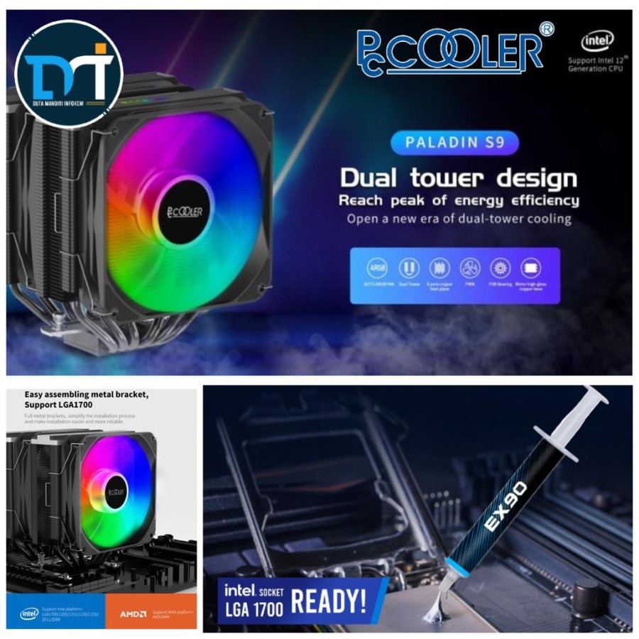 Jual PCCooler PALADIN S9 - ARGB Dual Tower Air CPU Cooler Intel & AMD - Black Edition | Shopee ...