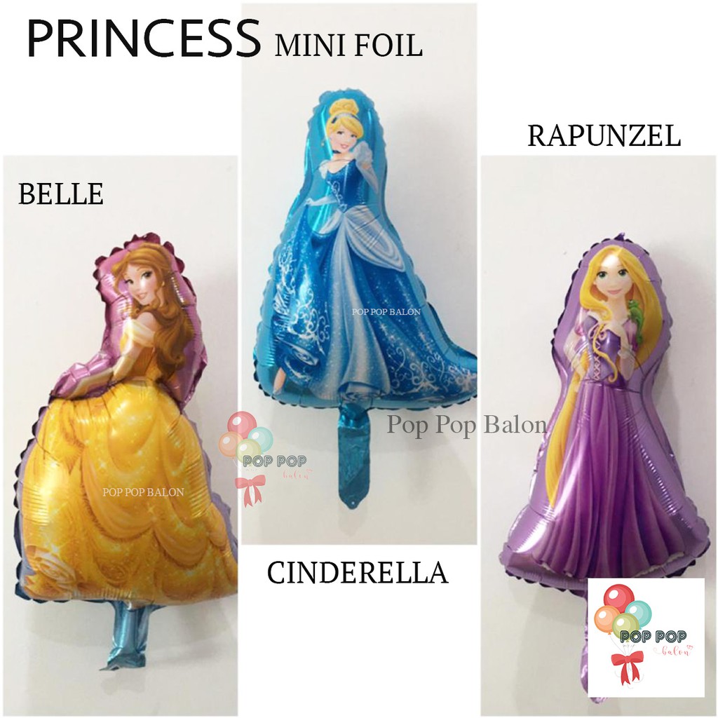 Jual Balon Mini Foil Princess – Belle, Rapunzel, Cinderella, Frozen ...
