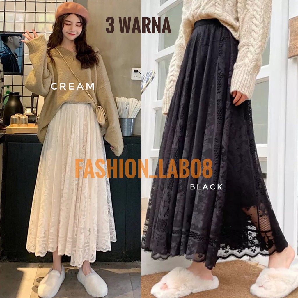 Jual ROK BROKAT IMPORT PANJANG / ROK BROKAT BANGKOK / ROK BROKAT FLARE ...