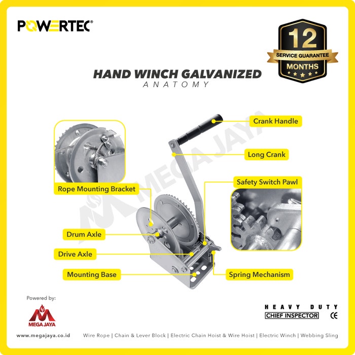 Jual Katrolbarang- Hand Winch / Boat Winch / Katrol Manual 1200Lbs ...