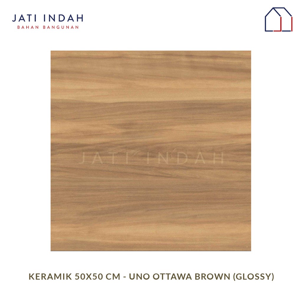 Jual KERAMIK MOTIF KAYU 50x50cm UNO OTTAWA BROWN (TEKSTUR HALUS GLOSSY) | Shopee Indonesia