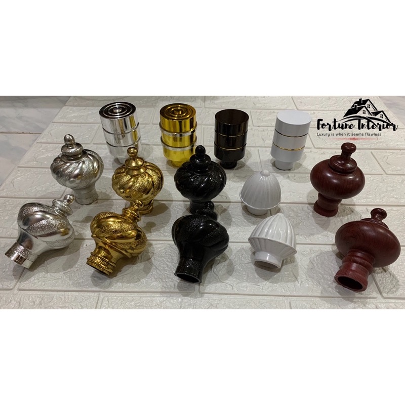 Jual Tutup Endcup Ulir Mahkota Tabung Minimalis Gorden Rel Tiang Pipa ...
