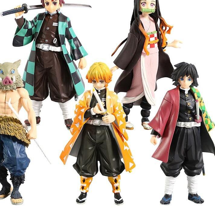 Jual Barang Bagus Tanjiro Nezuko Zenitsu Inosuke Action Figure Kimetsu ...
