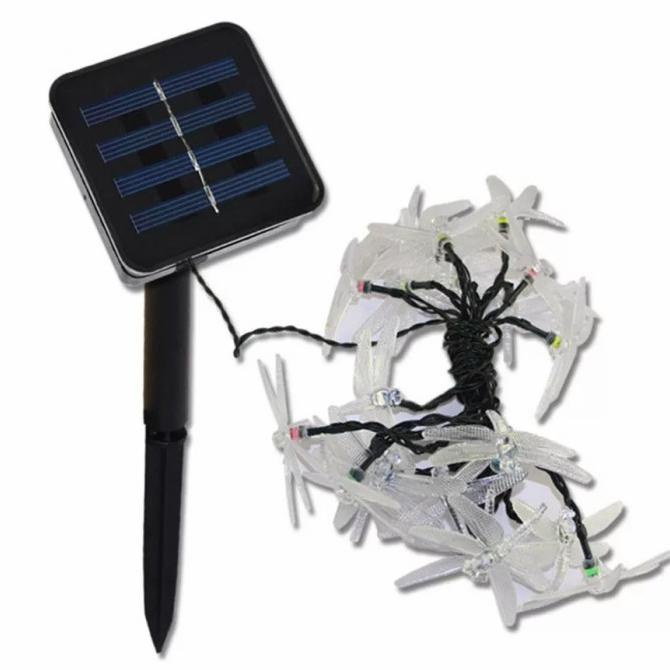 Jual Lampu Hias Taman Capung Tenaga Surya Tahan Air Solar Panel 20 Led ...