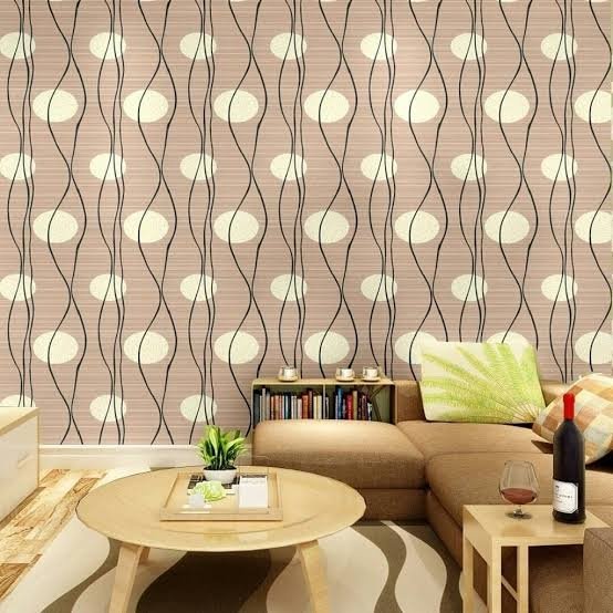 Jual Wallpaper Wall Stiker Dinding Motif Bulat Coklat Minimalis Sudah ...