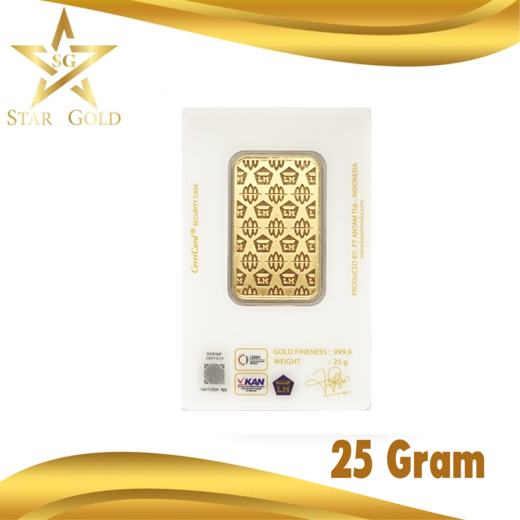 Jual Star Gold Logam Mulia Antam Press ( LM ) 25GR 25 Gram | Shopee ...
