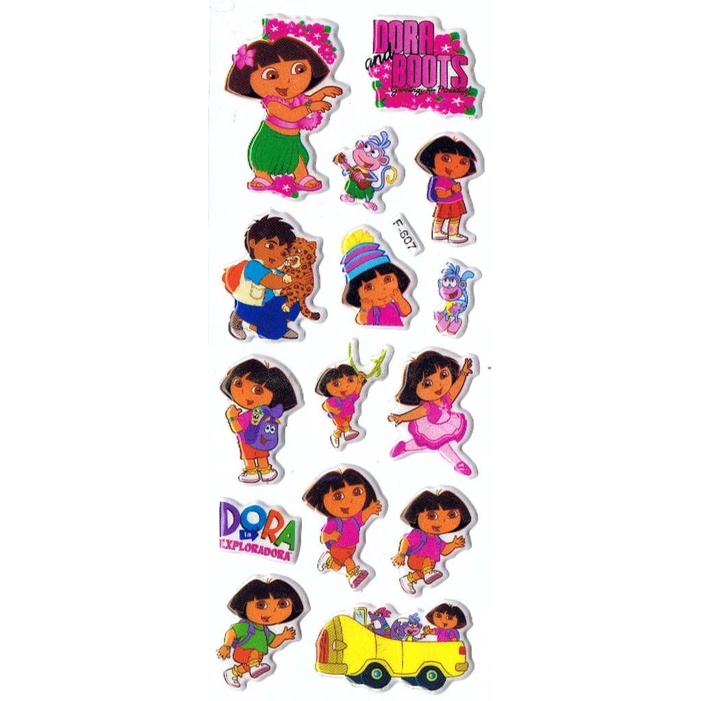 Jual SK399 Stiker Sticker Timbul Set Strip Aneka Gambar Kartun Dora ...