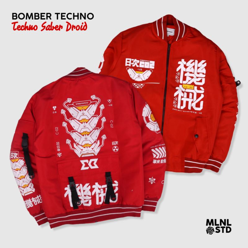 Jual Bomber Jacket Siber Droid Red Merah Jaket Bomber Techno Droid ...