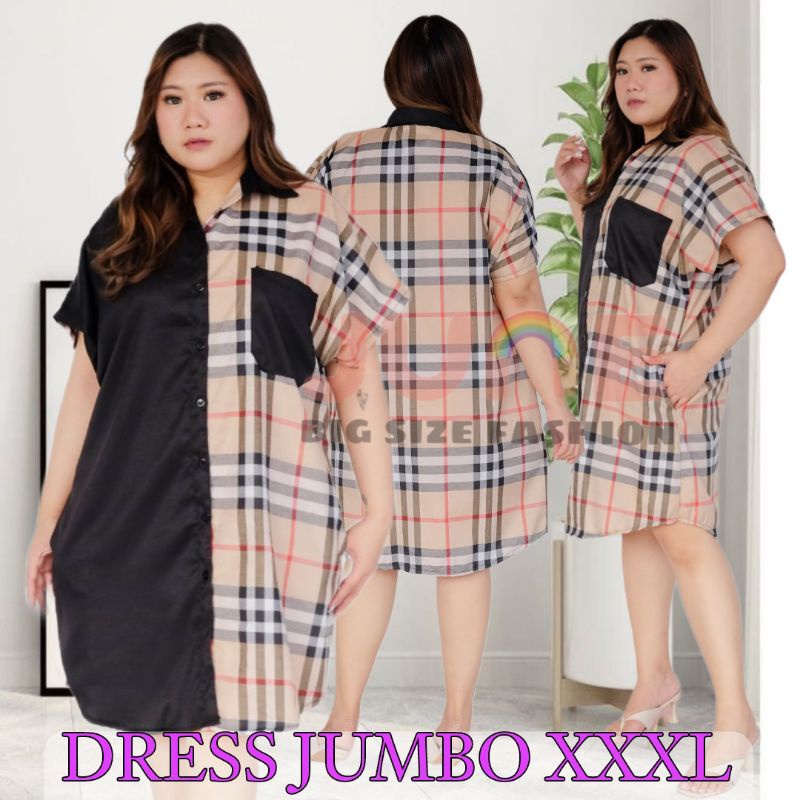 Jual JUNE- DRESS JUMBO WANITA SIZE XXXL / DRESS UKURAN BESAR LD 120 ...