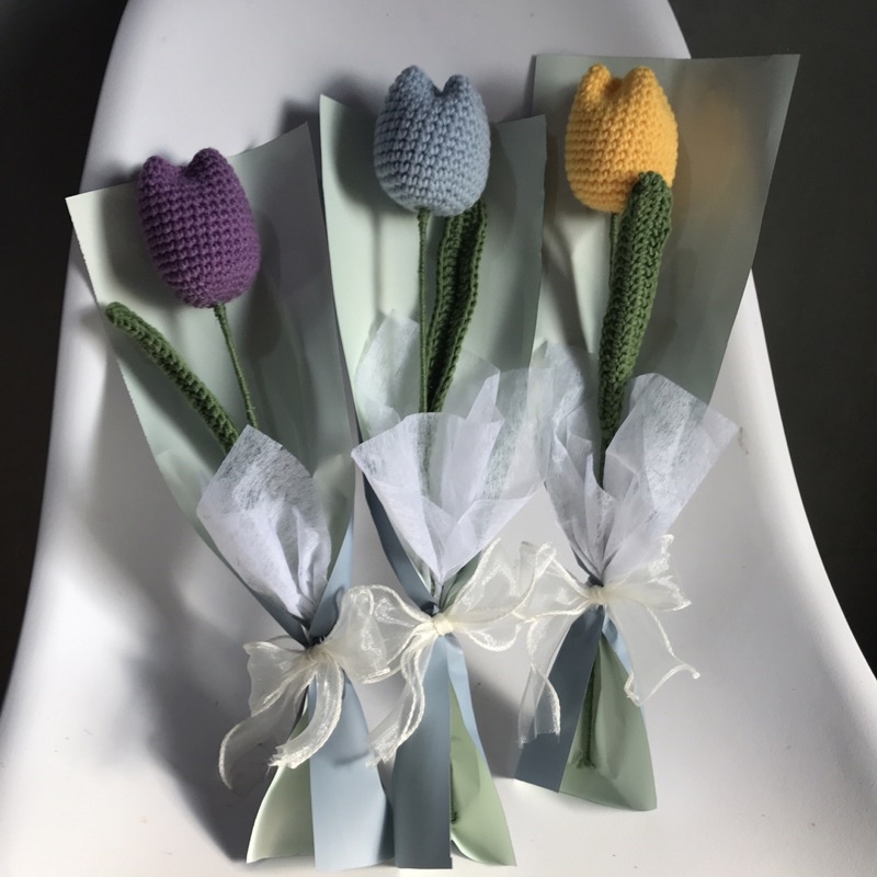 Jual Tulip Rajut // Tulip Crochet // Bunga Rajut Handmade -+ 35cm ...