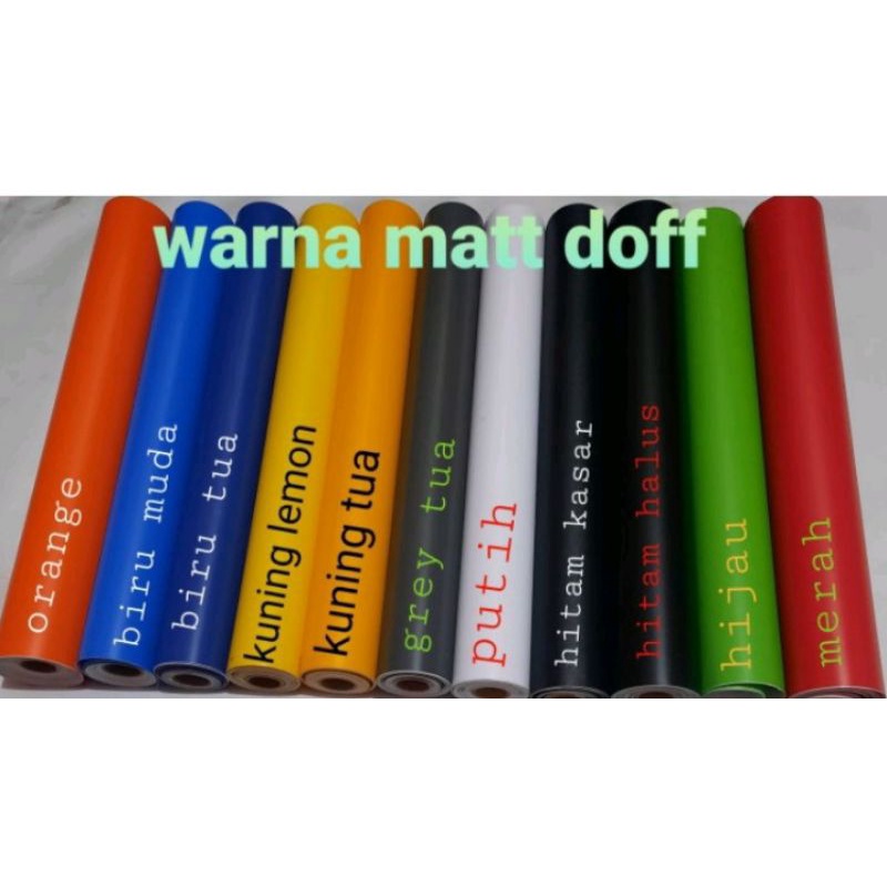 Jual sticker skotlet harga permeter semua warna doff/mate grosir murah ...