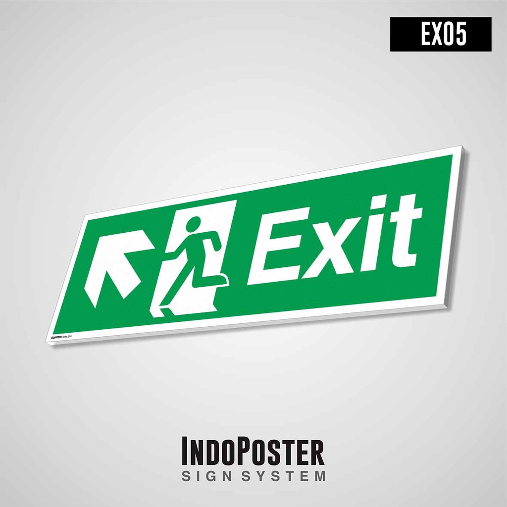 Jual Safety Sign Emergency Rambu K3 PVC Arah Exit Keluar | Shopee Indonesia