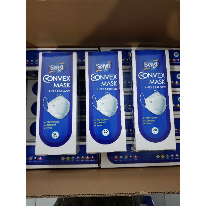 Jual Masker Sensi Convex Mask 5 ply Earloop isi 20 pcs | Shopee Indonesia