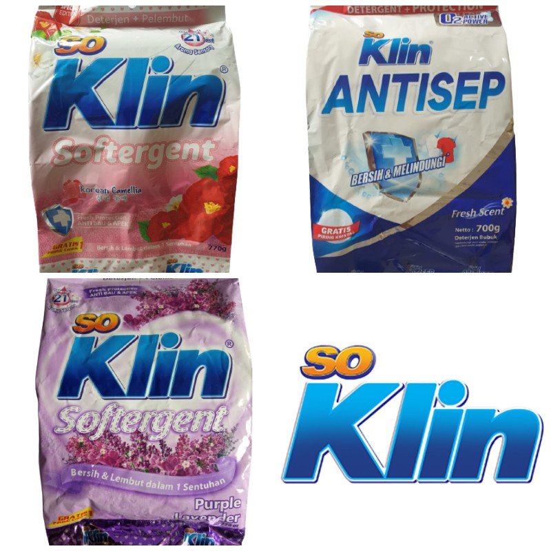 Jual SS So Klin Soklin Bubuk Antisep gratis Piring Detergent Powder 1 ...