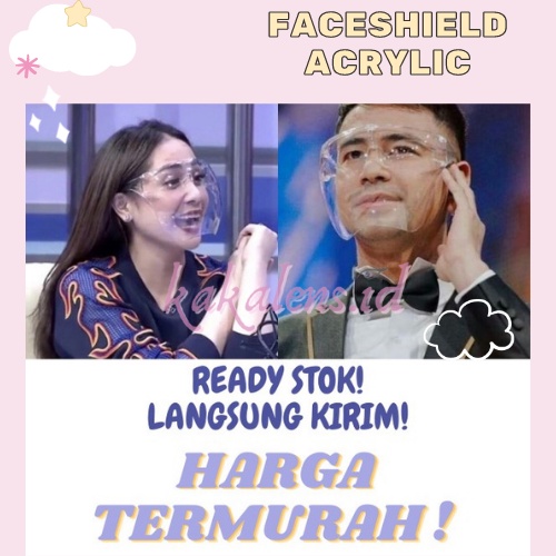 Jual Faceshield Akrlik/Acrylic full face bening/clear Raffi Nagita ...