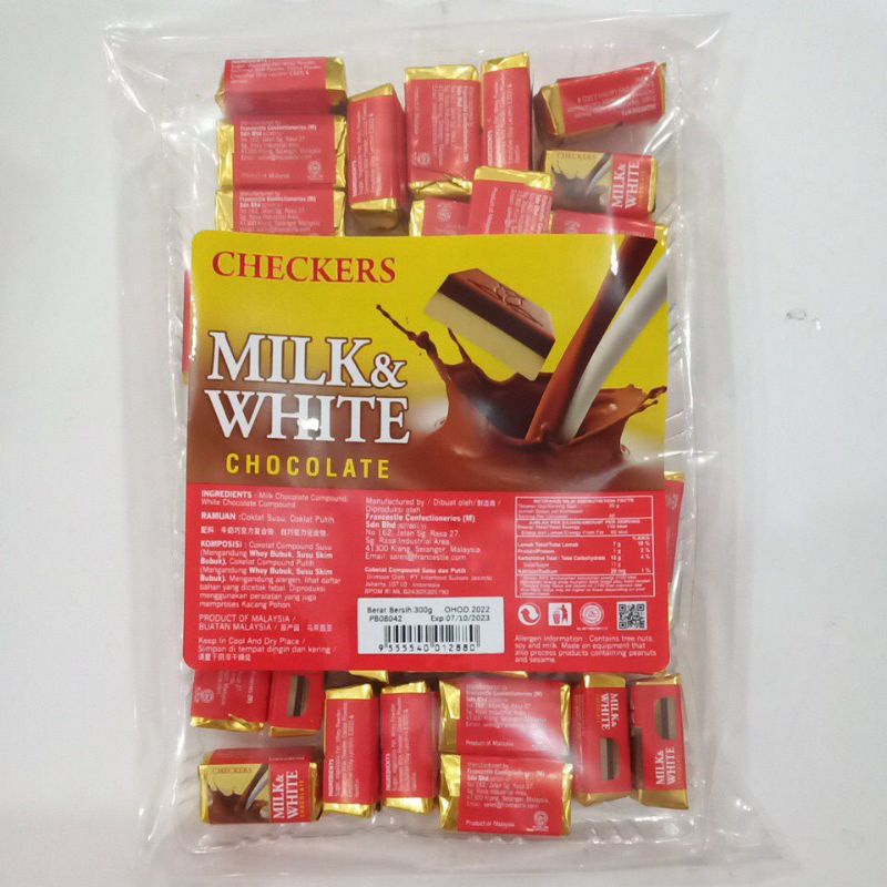 Jual Coklat Checkers Rasa Durian Strawberry Dark & Milk 300 gr | Shopee ...