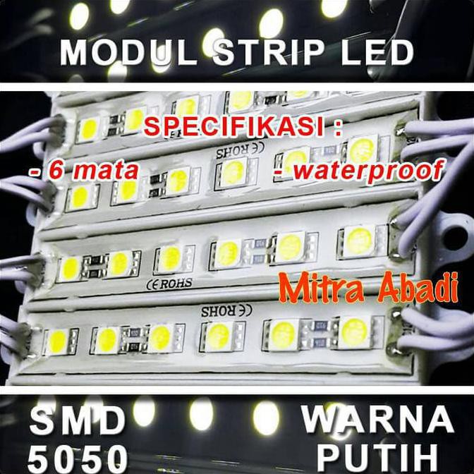 Jual Ing Led Modul 6 Mata Strip Smd 5050 White/Putih Dc 12V | Shopee ...