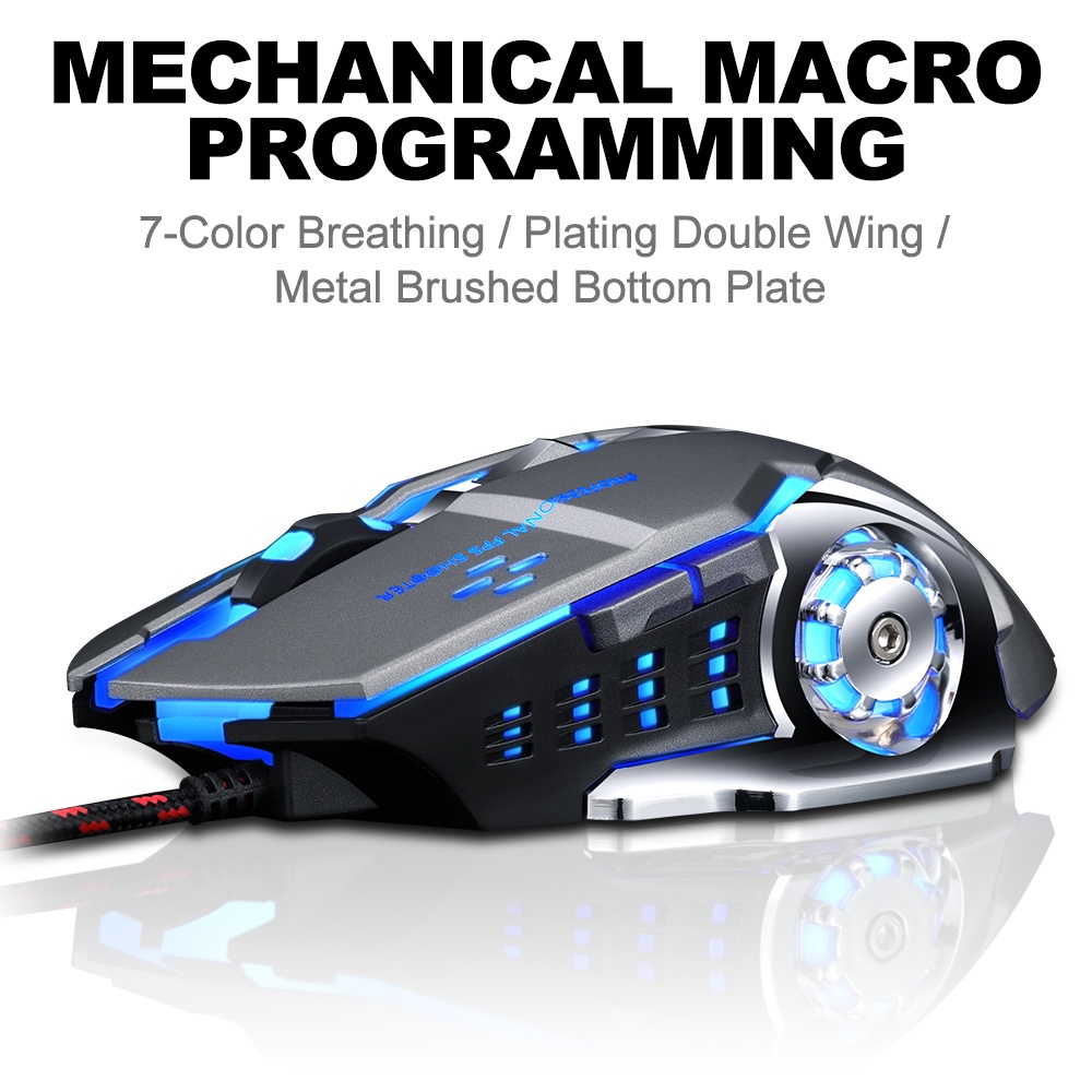 Jual ZEVAN Mouse GAMING Wired RGB 7-COLOR T-WOLF LED V6 Mouse Kabel ...