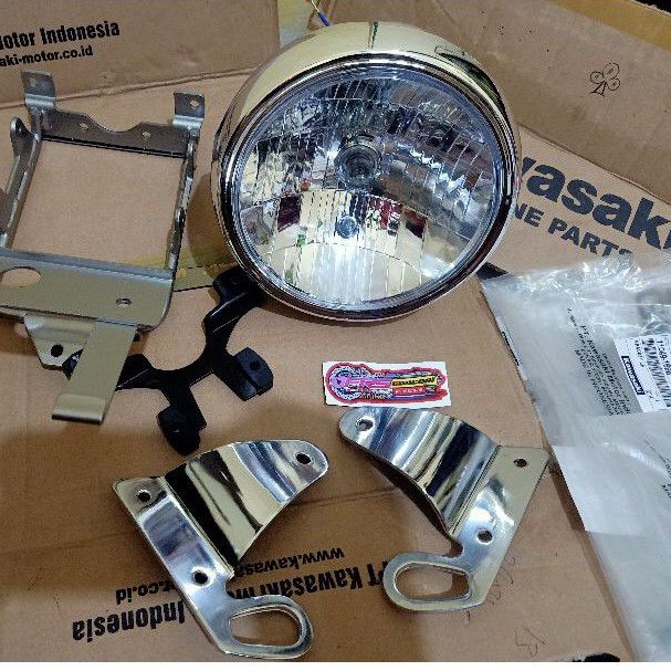 Jual lampu bulat ninja ss reflektor plus breket kupingan original lampu ...