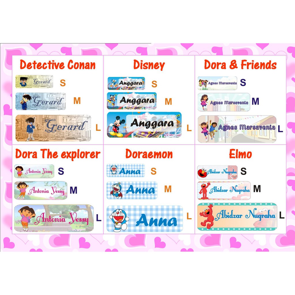 Jual STIKER STICKER LABEL NAMA WATERPROOF BASIC: DETECTIVE CONAN ...
