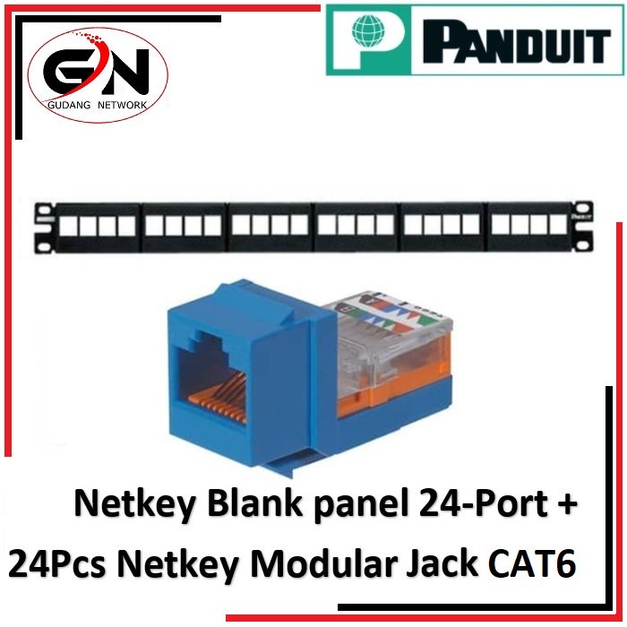 Jual Panduit Netkey Patchpanel NKFP24Y 24 Port include modular jack ...