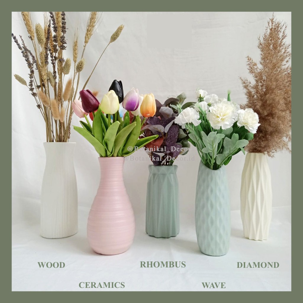 Jual Vas Pot Bunga Tanaman Imitasi Plastik Motif Texture Ceramics Wave ...