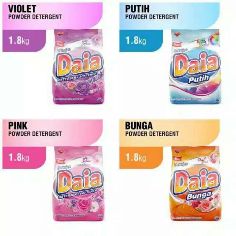 Jual Daia Detergent Bubuk+Softener 1,8 Kg | Shopee Indonesia
