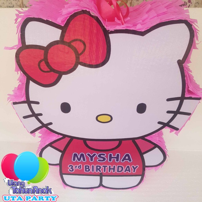 Jual Pinata Hello kitty / Pinata Ulang tahun / Pinata custom pakai nama ...