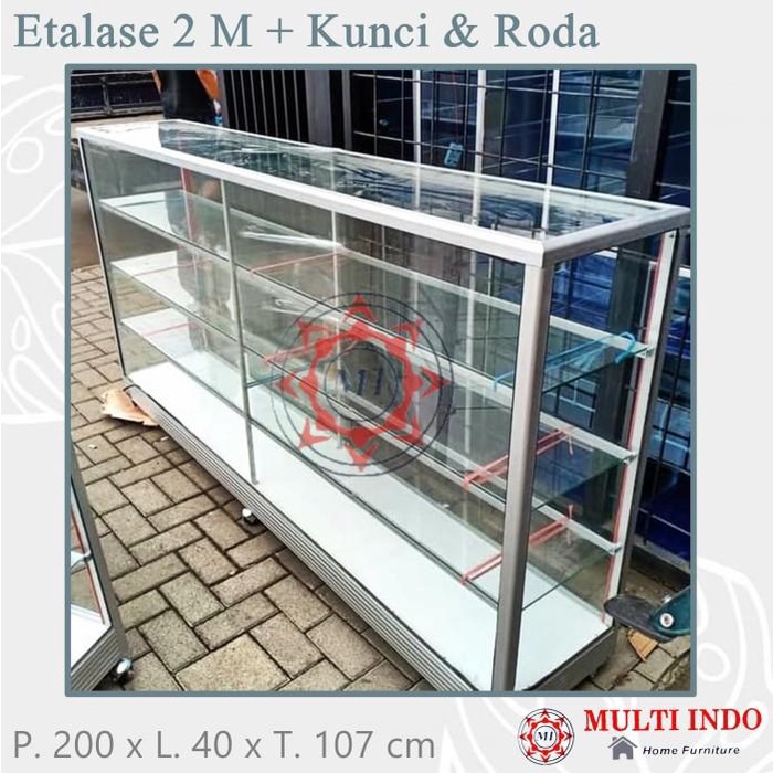 Jual Etalase Kaca - Etalase Toko - Etalase Jualan 200 Cm / 2 Meter 097 ...