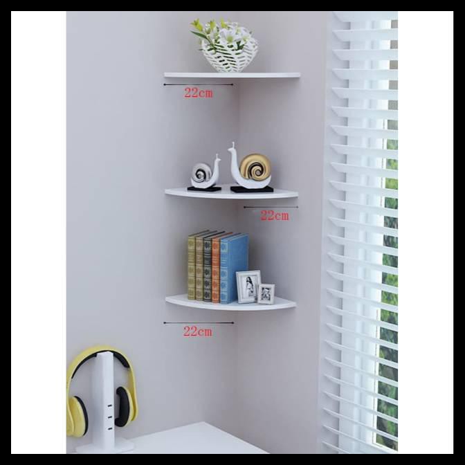 Jual Rak Sudut Dinding 3 Susun Vintage Shabby Chic Putih Hiasan Rumah ...