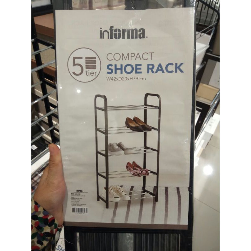 Jual Informa rak sepatu / Compact 5 tier Shoe rack black | Shopee Indonesia