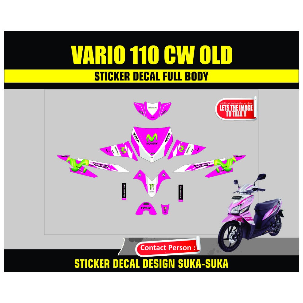 Jual DECAL STICKER VARIO CW 110 OLD FULL BODY MOVISTAR PINK | Shopee ...