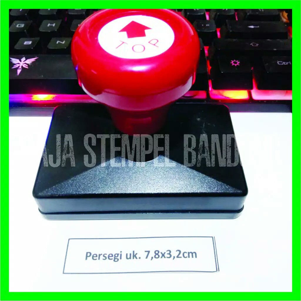 Jual Stempel Flash Persegi Ukuran 7,8x3,2cm nama tandatangan, lunas ...