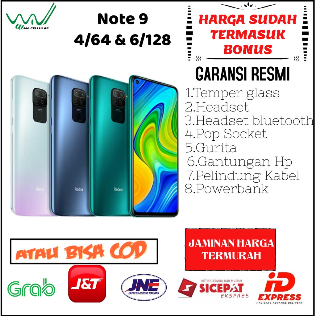 Jual XIAOMI REDMI NOTE 9 RAM 4/64 || NOTE 9 RAM 6/128GB (GARANSI RESMI ...