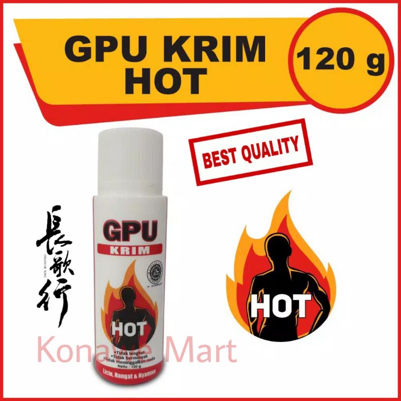 Jual GPU Krim Hot 120gr - cream gosok pijat urut panas hot | Shopee ...